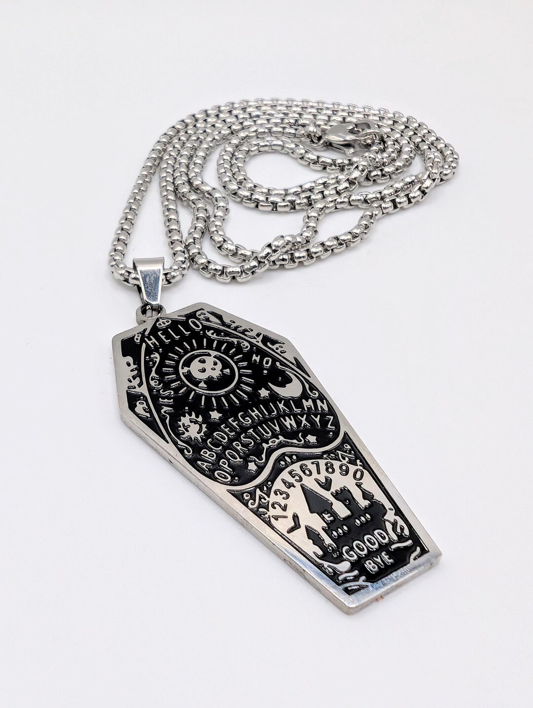 Ouija Board Bat Coffin Castle Emblem Pendant Necklace Unisex Gothic ...