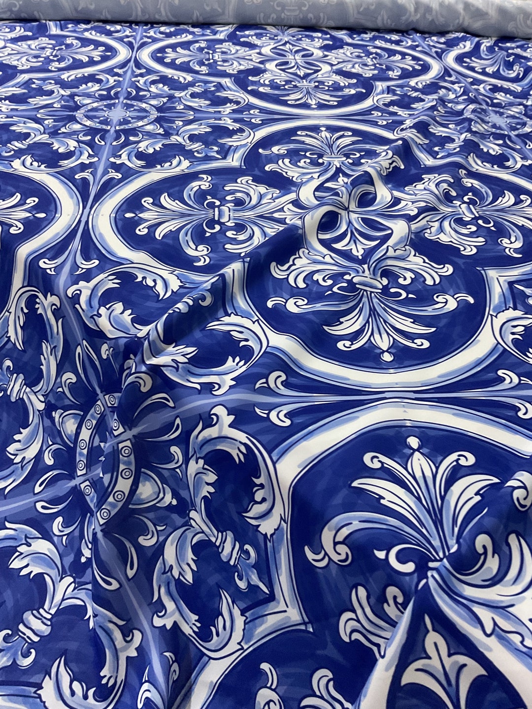 Italian Tile Pattern Crepe Fabric İtalyan Design Fabric - Etsy