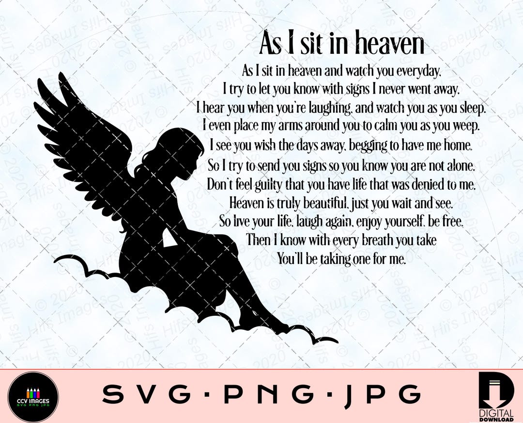 Memorial Angel Poem SVG PNG JPG: in Loving Memory (digital Download) - Etsy