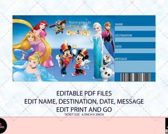 On Ice Printable Airline Ticket Boarding Pass Template, Vacation, Trip ...