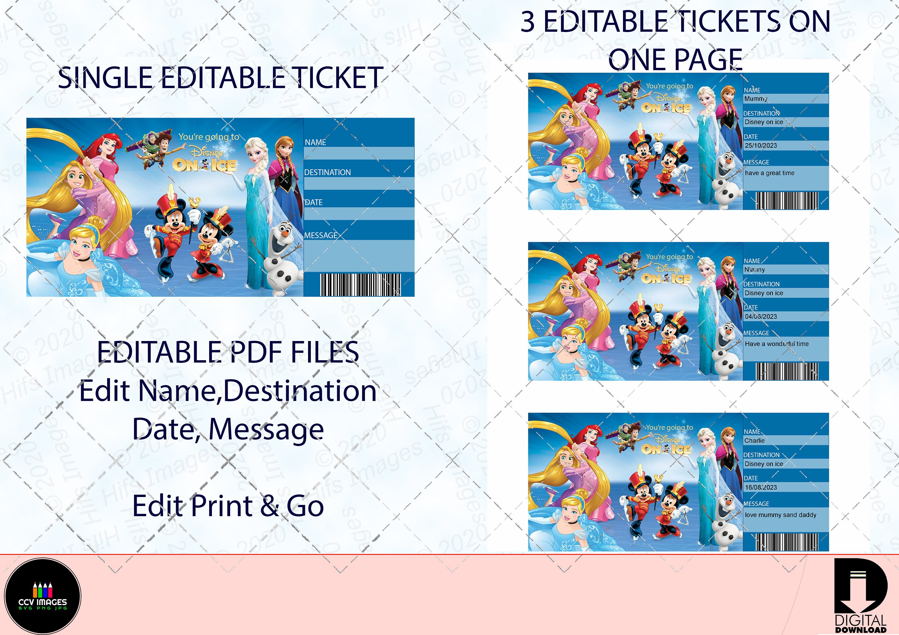 Customizable Boarding Pass, DL on Ice. Surprise Trip Ticket, Printable ...