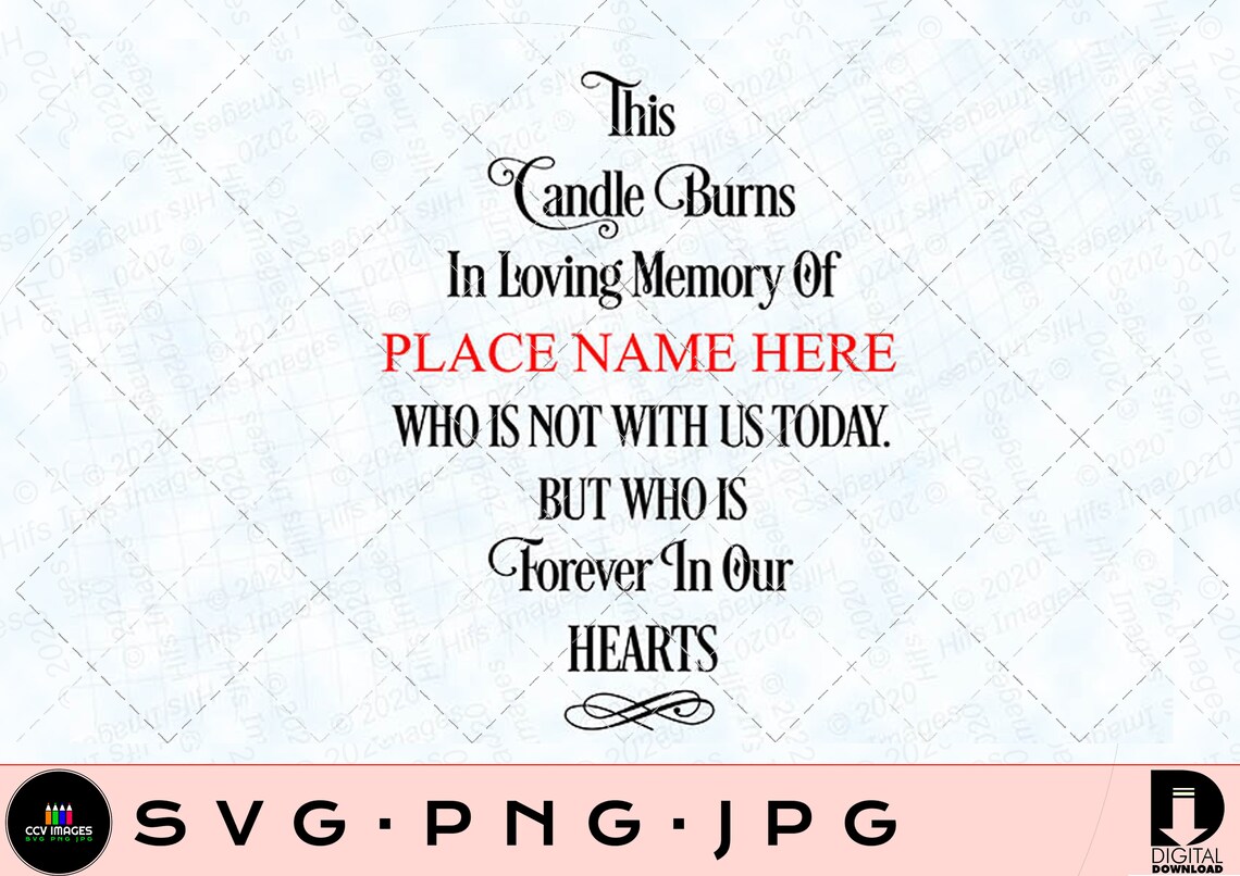 This Candle Burns in Loving Memory of Svg Memorial Svg, Rememberance ...