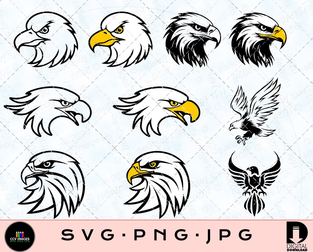 Eagle/hawk Head Svg Eagles Svg Png Jpg Digital Download - Etsy
