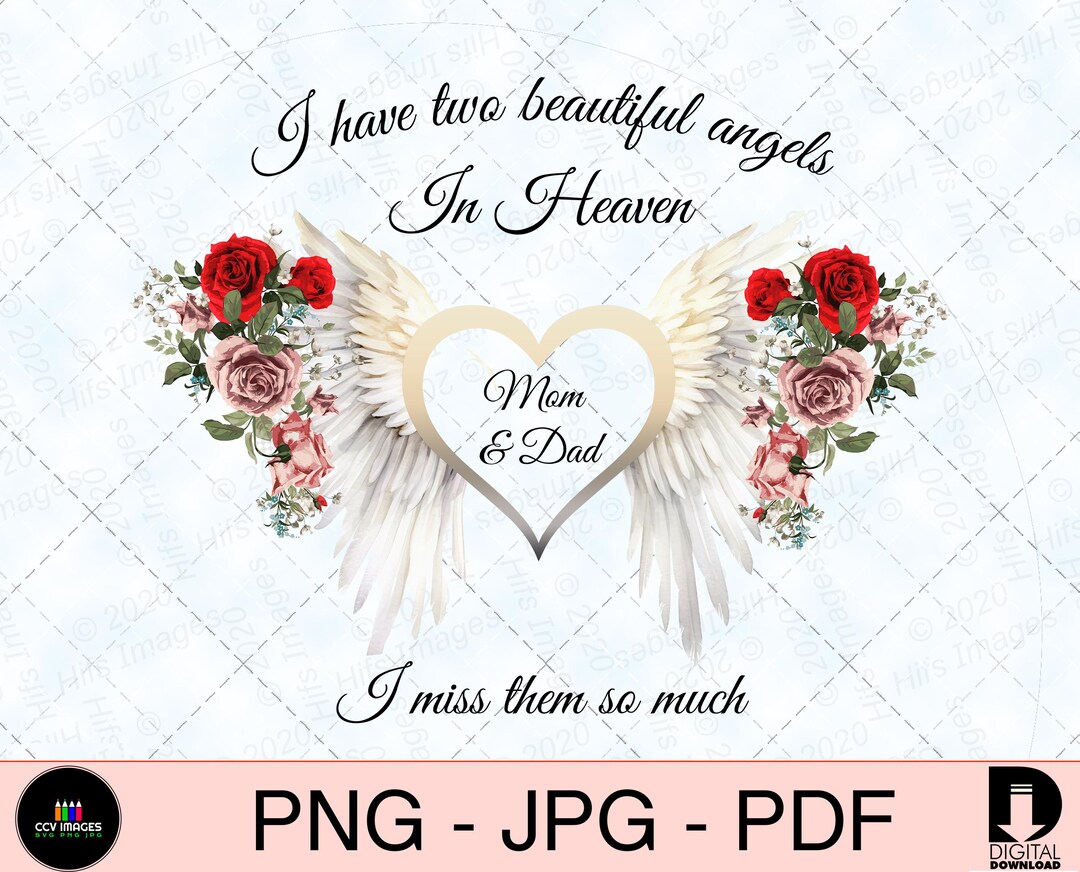 Angels in Heaven Mom and Dad - Sublimation Print (PNG, Jpeg, PDF) - Etsy