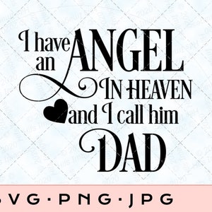 Angel Dad in Heaven SVG: Memorial Cut File (digital Download) - Etsy