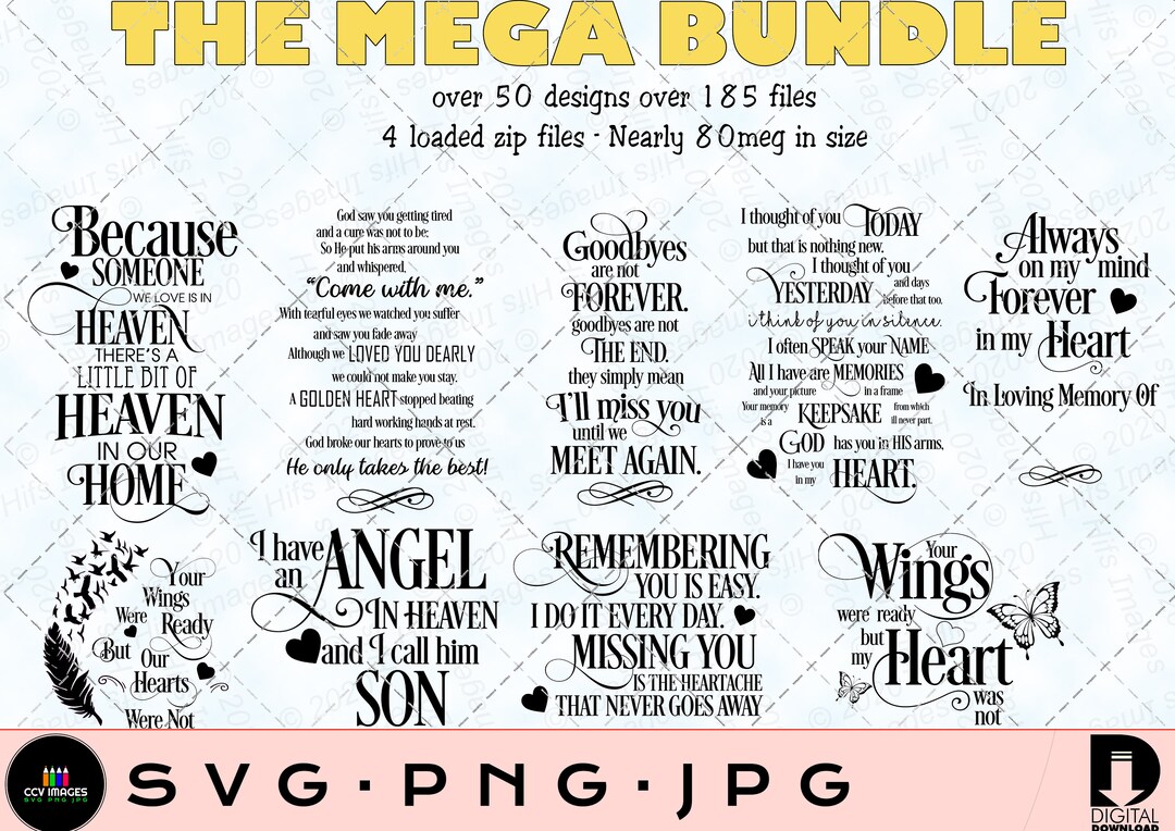 Memorial SVG Bundle: in Loving Memory Designs (digital Download) - Etsy