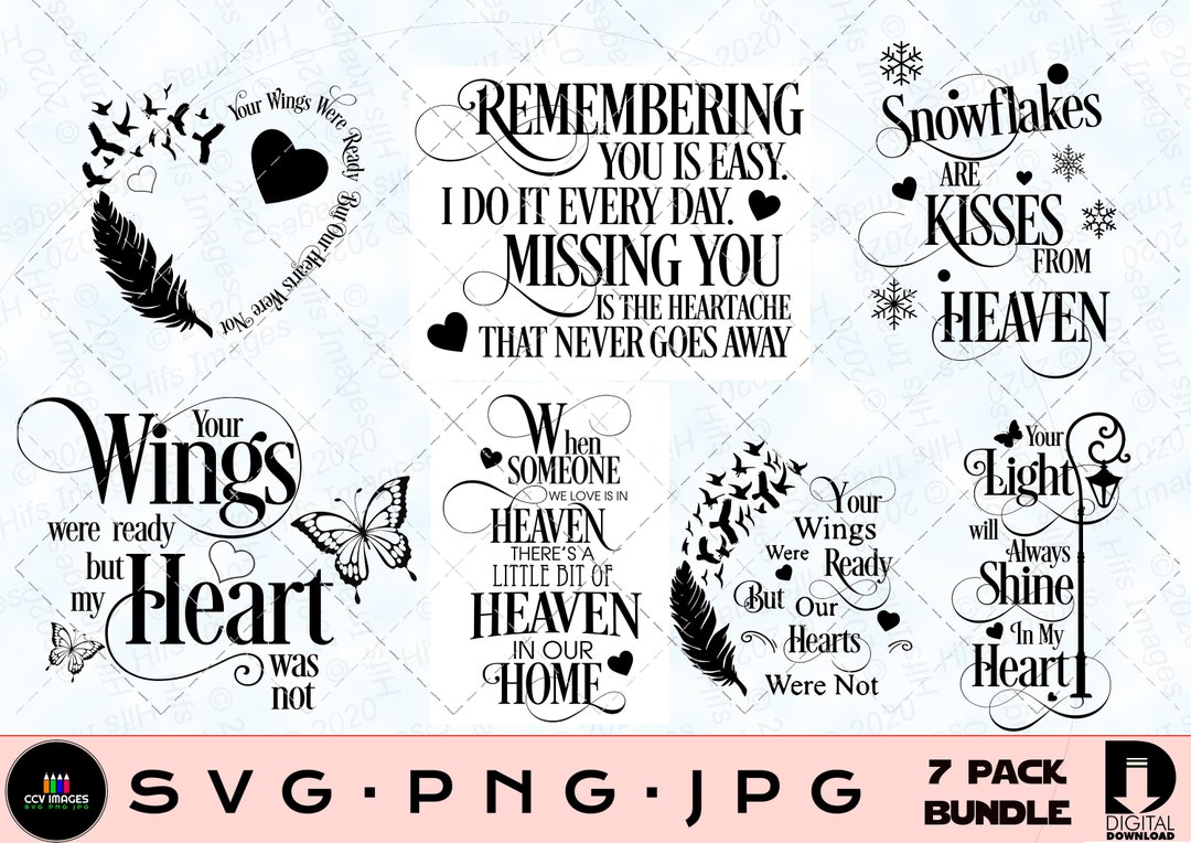 Memorial SVG Bundle: Remembrance Designs (digital Download) - Etsy