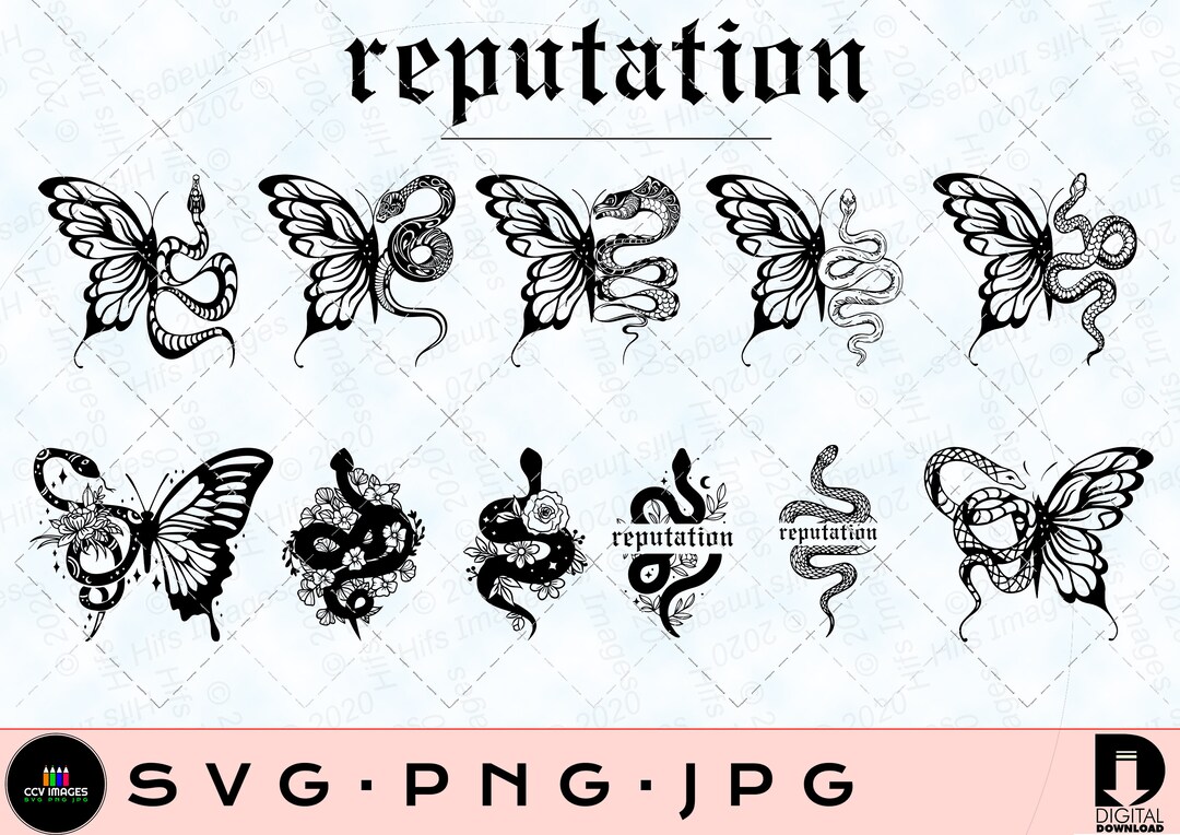 Reputation Snake Butterfly Wings SVG PNG JPG - Etsy