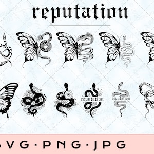 Reputation Snake Butterfly Wings SVG PNG JPG - Etsy