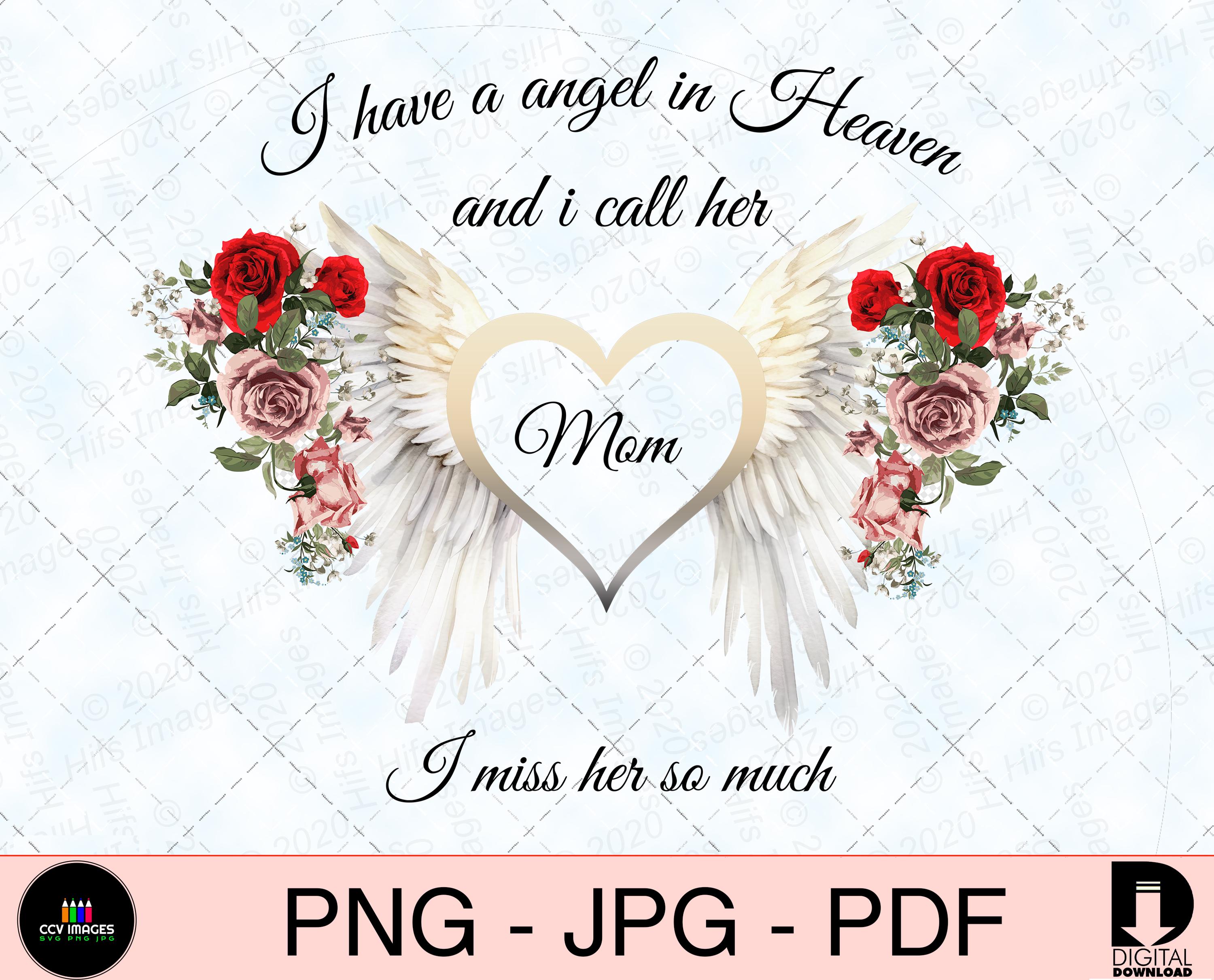Angel Mom in Heaven Sublimation Design (digital Download) - Etsy
