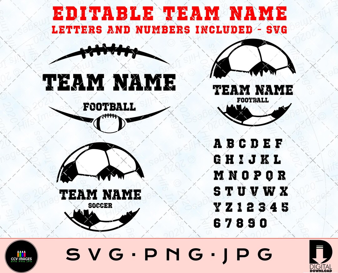 Create Football Team Design SVG - American Football, Football, Soccer ...