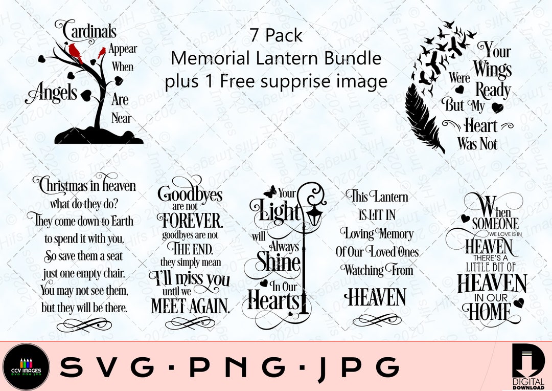 Memorial Lantern SVG Bundle: in Loving Memory Designs (digital Download ...