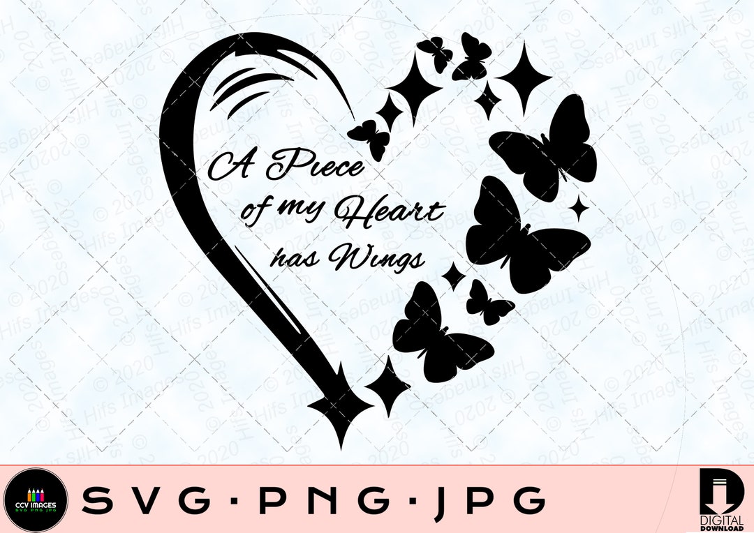 Memorial Butterfly Heart SVG: Loss Remembrance Gift (digital Download ...