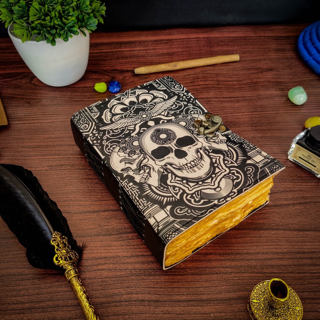 Blank Spell Book of Shadows Skull Lovers Journal Witchcraft Supplies ...