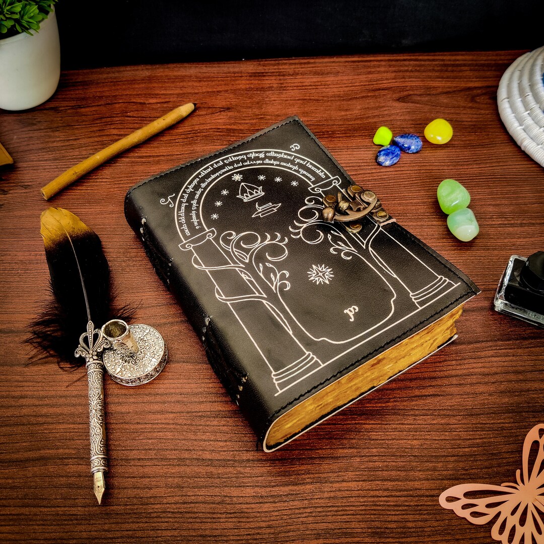 Leather Journal Doors of Durin Tolkien Lord of the Rings Blank Spell ...
