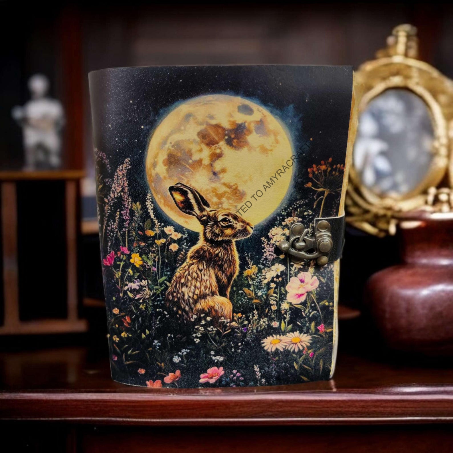 400 Pages Bunny Rabbit Handmade Large Leather Grimoire Journal: Vintage ...