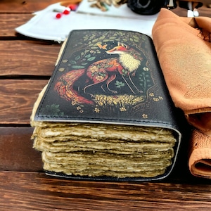 400 Page Large Fox Vintage Handmade Leather Journal, Grimoire Fat ...