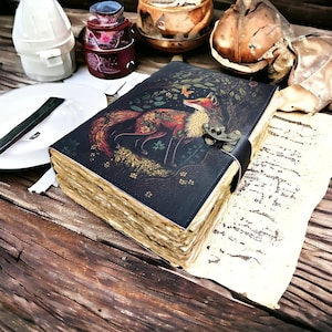 400 Page Fox Vintage Handmade Leather Journal, Grimoire Fat Journal ...