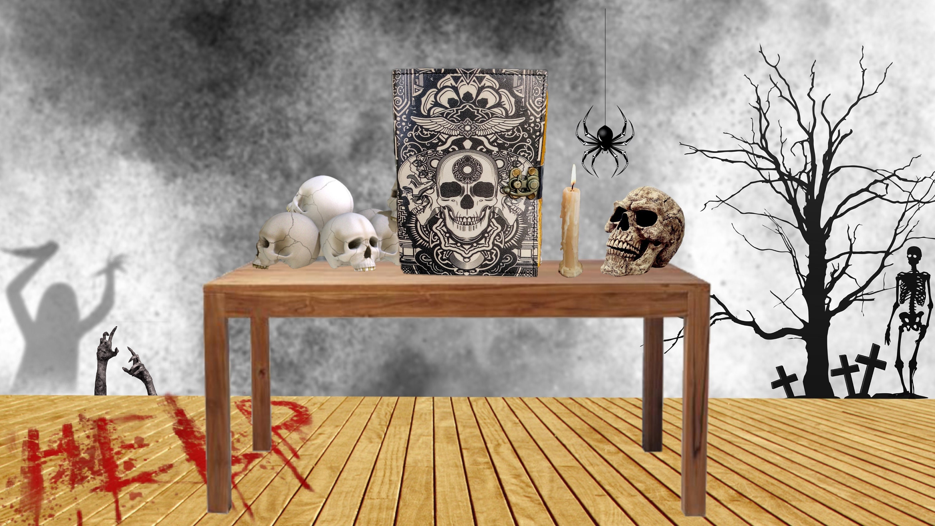 Blank Spell Book of Shadows Skull Lovers Journal Witchcraft Supplies ...