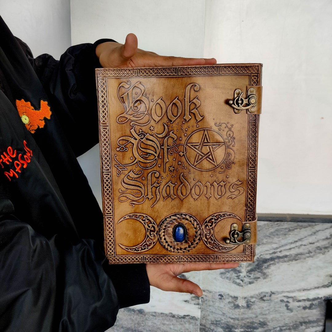 Book of Shadows Large Vintage Leather Journal Grimoire Junk Journal ...