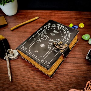 Leather Journal Doors of Durin Tolkien Lord of the Rings Blank Spell ...