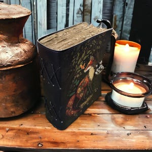400 Page Fox Vintage Handmade Leather Journal, Grimoire Fat Journal ...