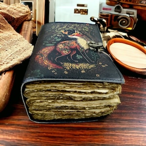 400 Page Large Fox Vintage Handmade Leather Journal, Grimoire Fat ...