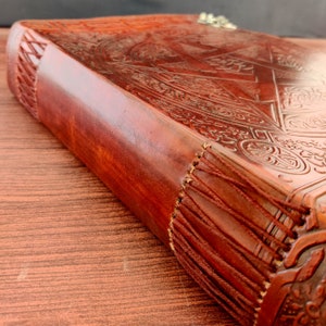 Large Journal Pentagram Vintage Leather Journal Grimoire Book of ...