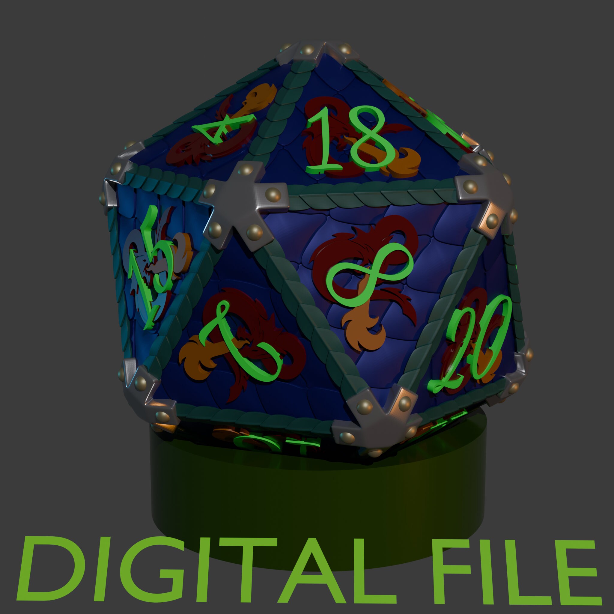 D20 Dice Box in 3 Printable Sizes, 3D Model, STL File, Model for 3D ...