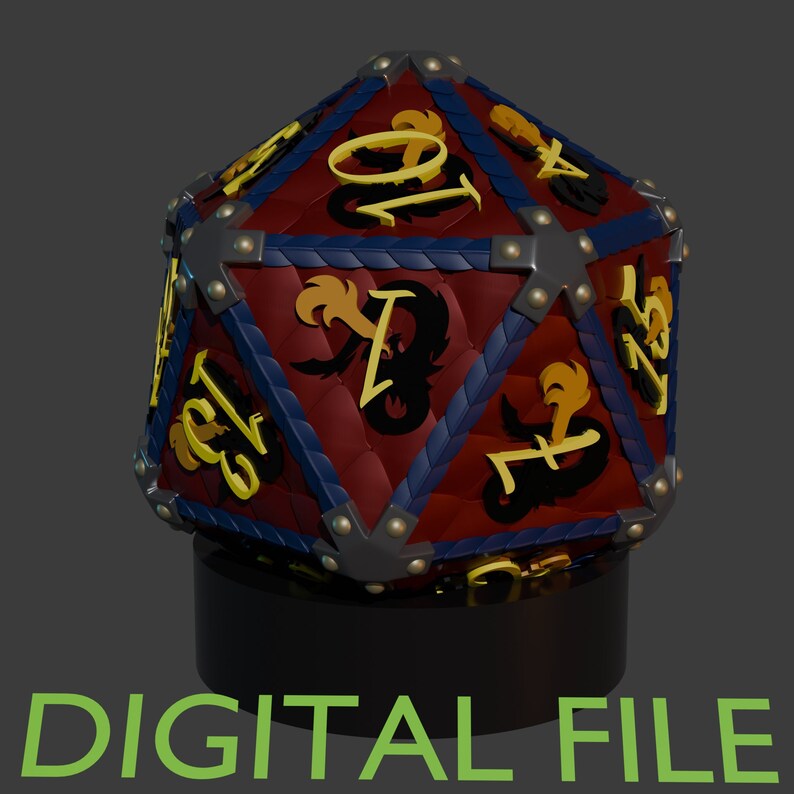 D20 Dice Box in 3 Printable Sizes, 3D Model, STL File, Model for 3D Print, Dice Box Model, RPG ...