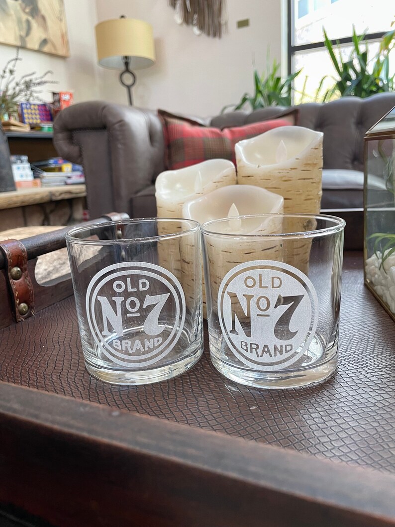 4 Laser Engraved Jack Daniels Logo Rocks Glasses Laser - Etsy