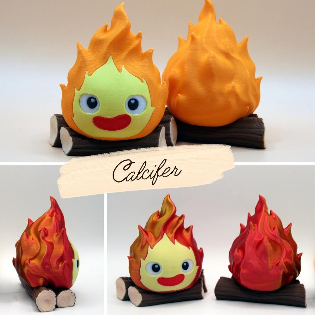 Fire Demon Calcifer Chibi Calcifer Calcifer Figure 3D Printed Calcifer ...