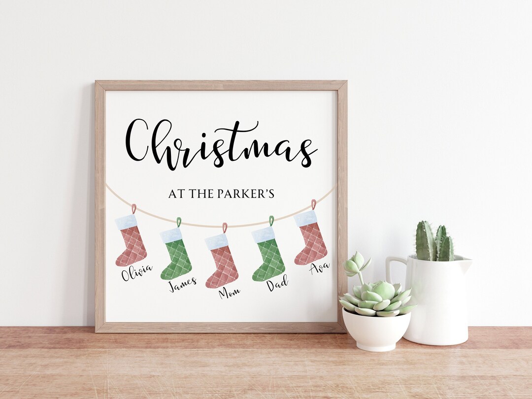 PRINTABLE Family Christmas Sign, Personalized Christmas Print ...