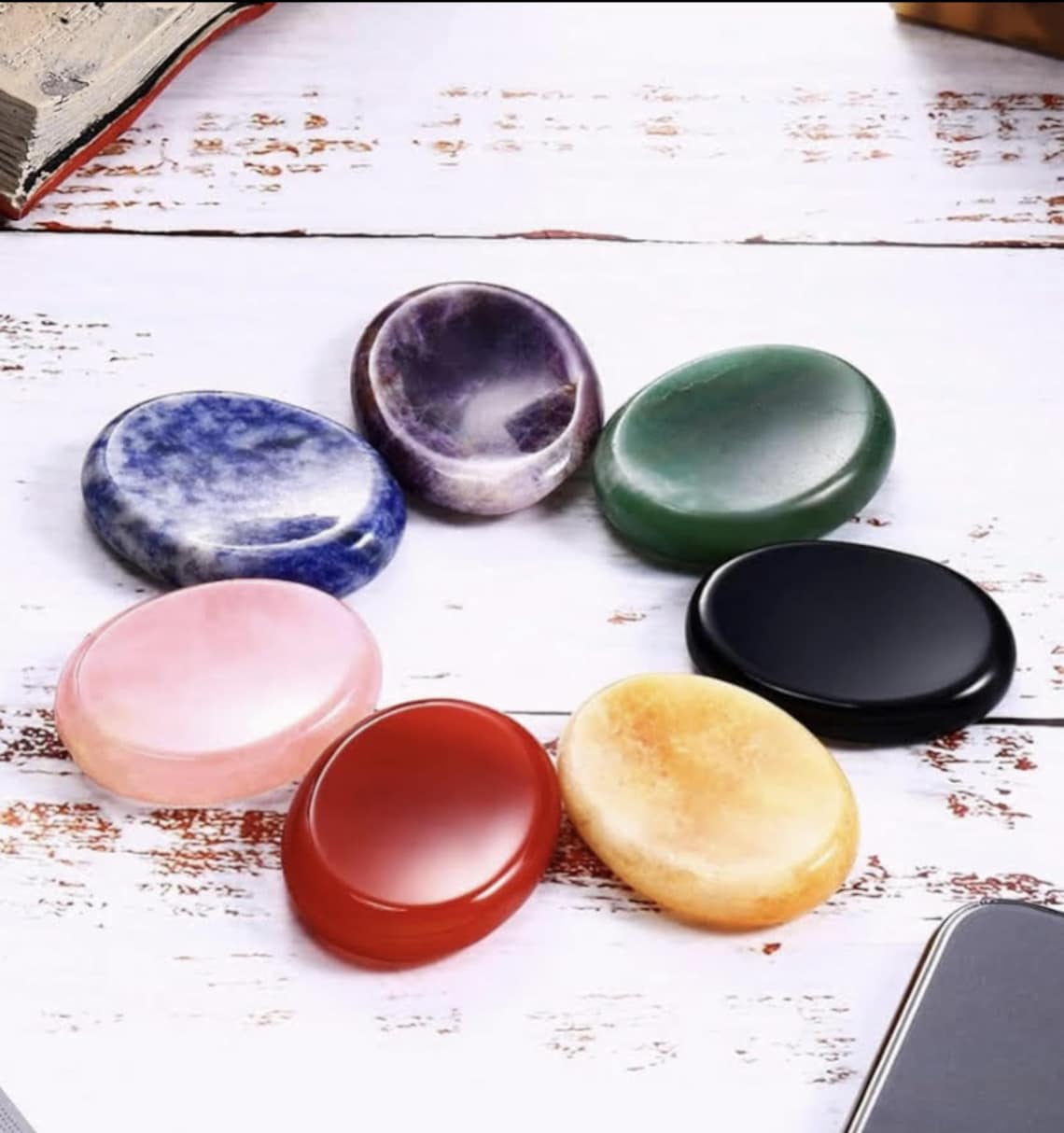 Crystal Worry Stones, Anxiety Gemstone, Stress Relief, Smooth Thumb ...
