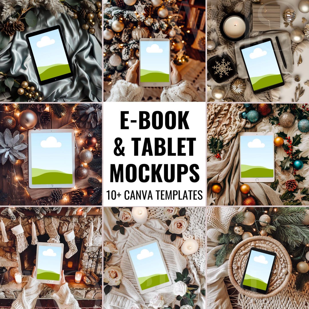 Ebook Mockup Bundle Holidays Device Mockups iPad Bookstagram Templates ...