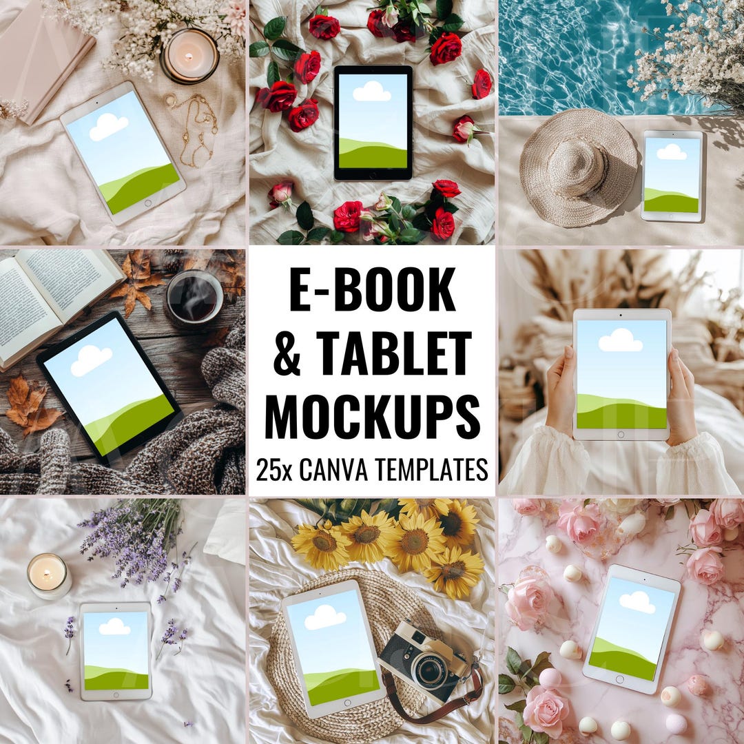 Ebook Mockup Bundle Tablets Device Mockup iPad Bookstagram Templates ...