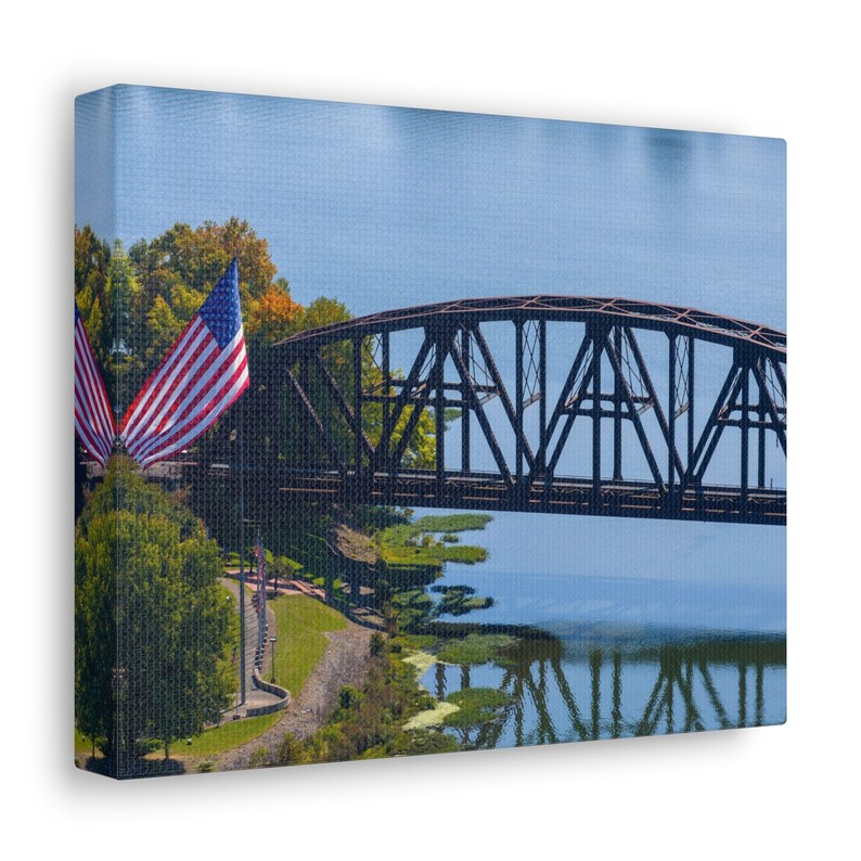Flags & Bridge American Flag Patriotic Artwork Wall Decor Bridge ...