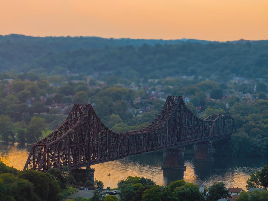 Train Bridge Zoomed - Historic Beaver Monaca Railroad Bridge Summer ...