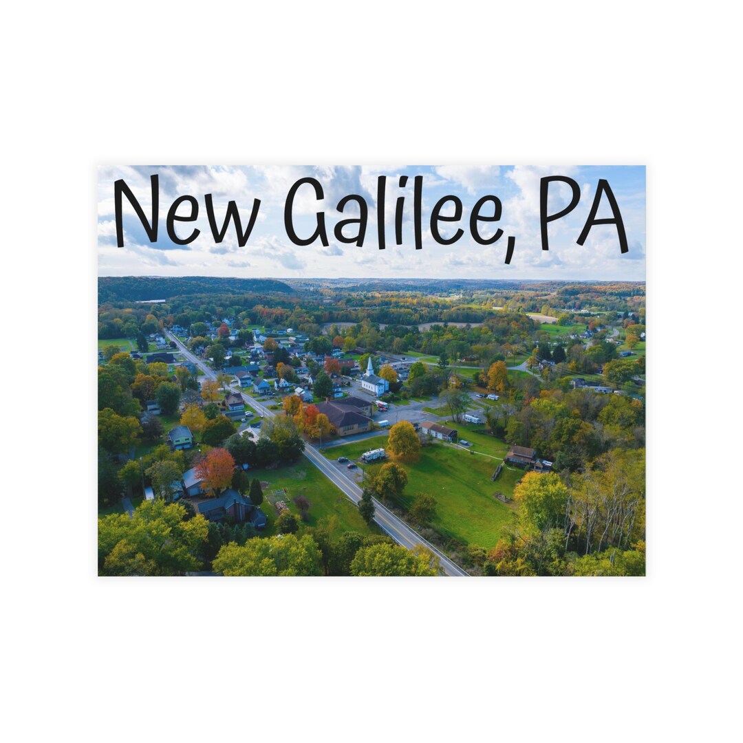 New Galilee Aerial - Pennsylvania Small Town Landscape Colorful Aerial ...