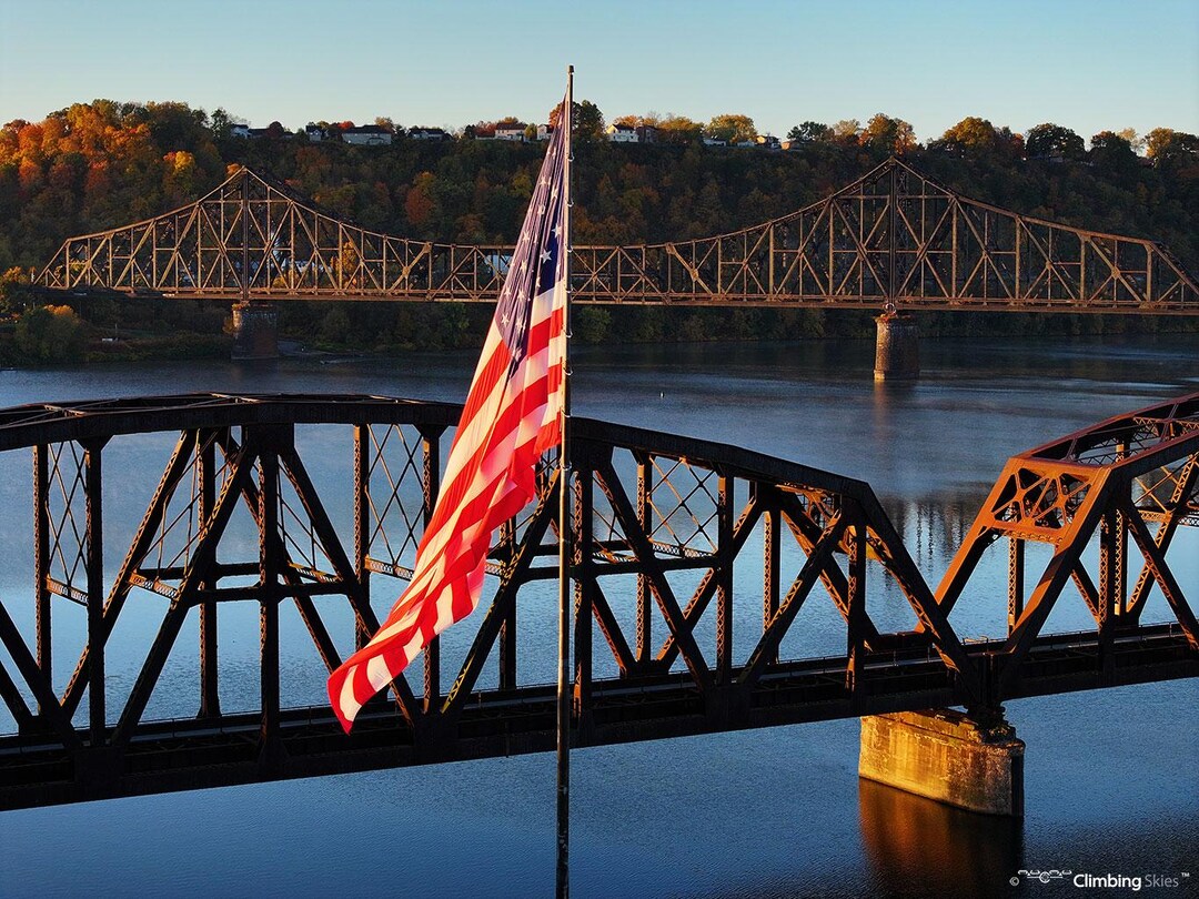 Flag and Train Bridges Zoom - Digital Download Photo Image Print ...