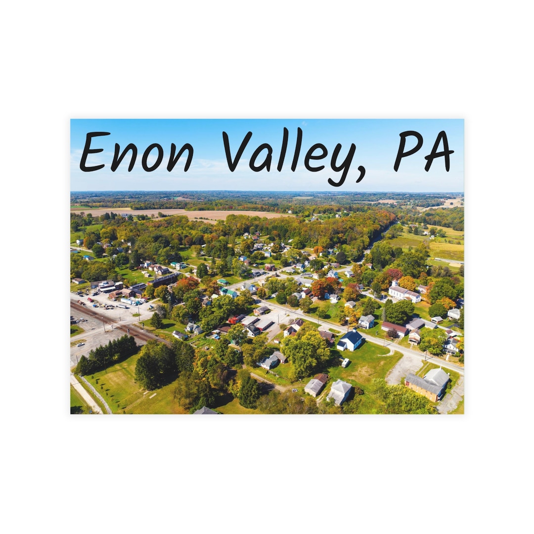 Enon Valley Aerial Pennsylvania Small Towns Outdoors Landscape Colorful ...
