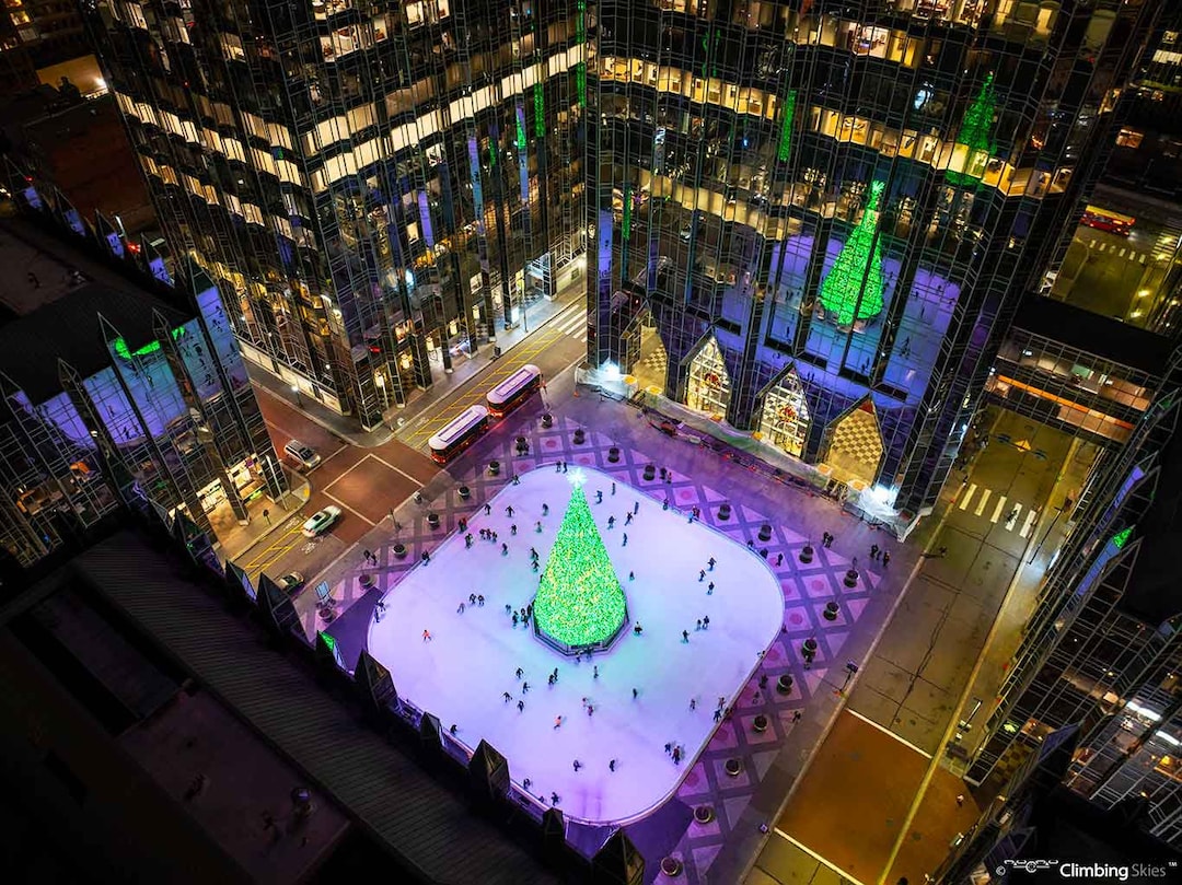 Christmas Tree Reflections - Downtown Pittsburgh Pennsylvania Aerial ...
