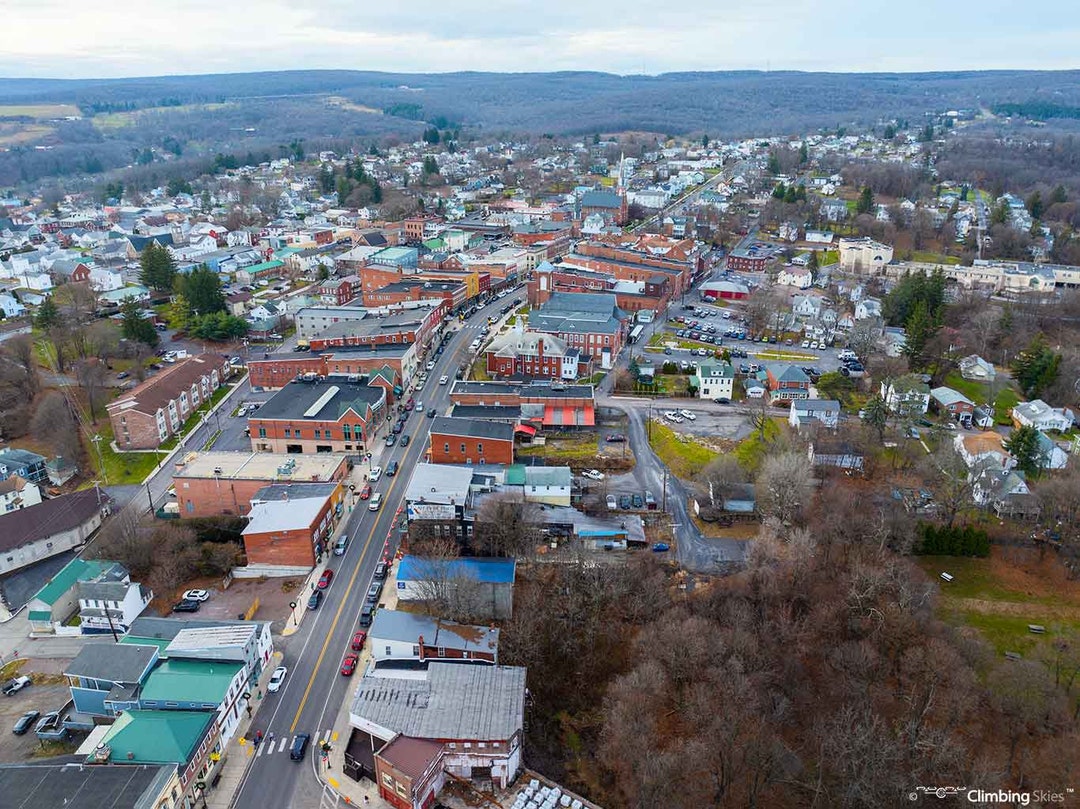 Frostburg Aerial - Maryland Smalltown Mountain Scenic View Historical ...