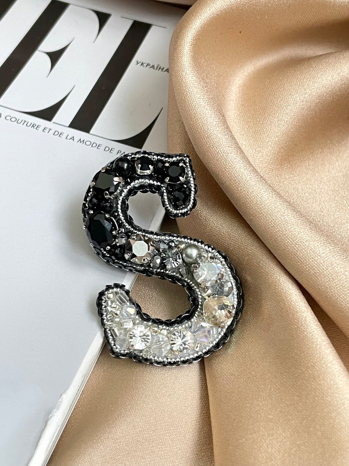 Handmade Letter S Brooch, Unique Initial Pin - Etsy