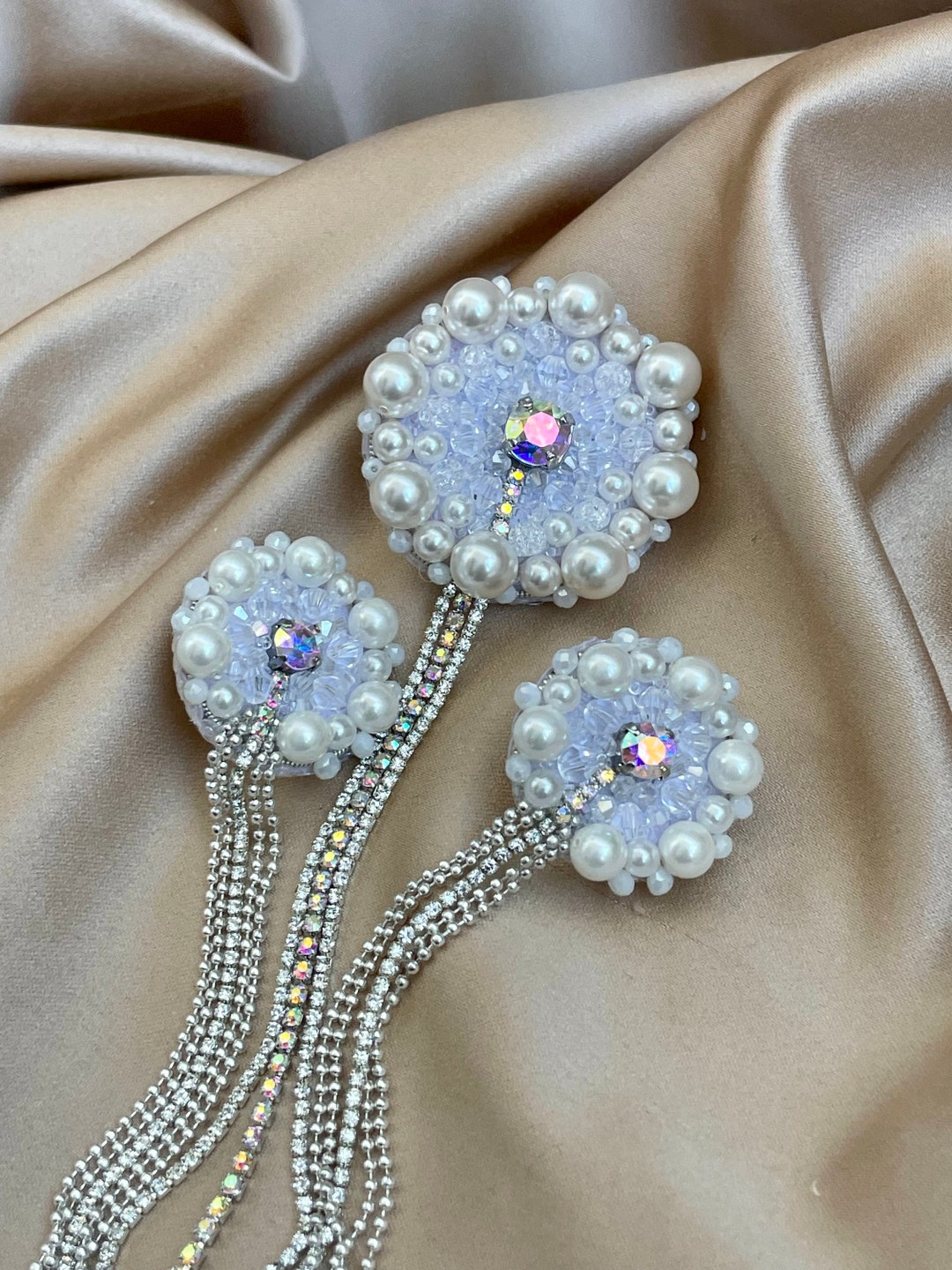 A Set of Handmade Dandelion Brooch and Earrings, Gift for Her, Spring ...