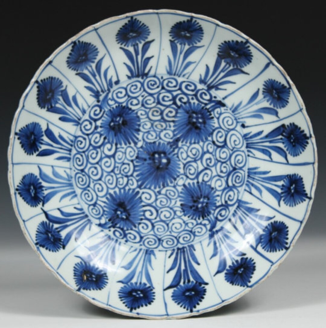 Antique Chinese Blue and White Aster Pa Ttern Plate Kan Gxi - Etsy