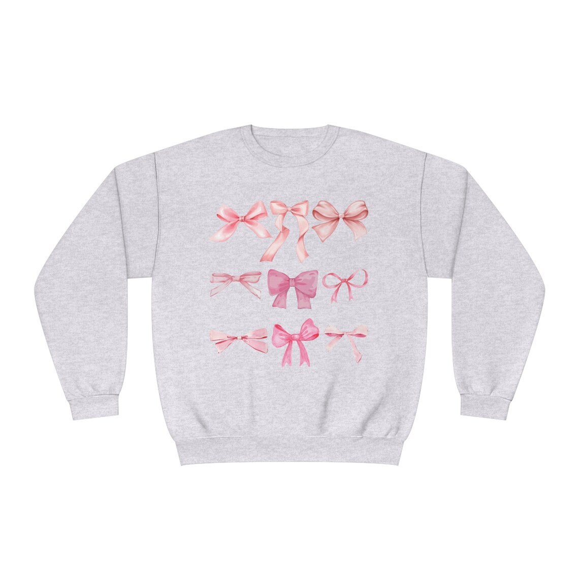 Trendy Cute Pink Coquette Bows Crewneck Aesthetic Ribbons, Women's ...