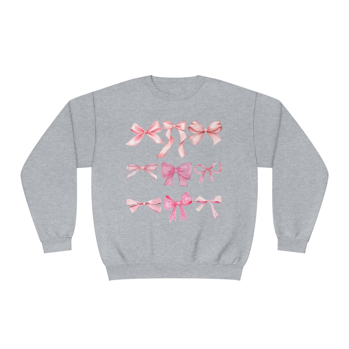 Trendy Cute Pink Coquette Bows Crewneck Aesthetic Ribbons, Women's ...