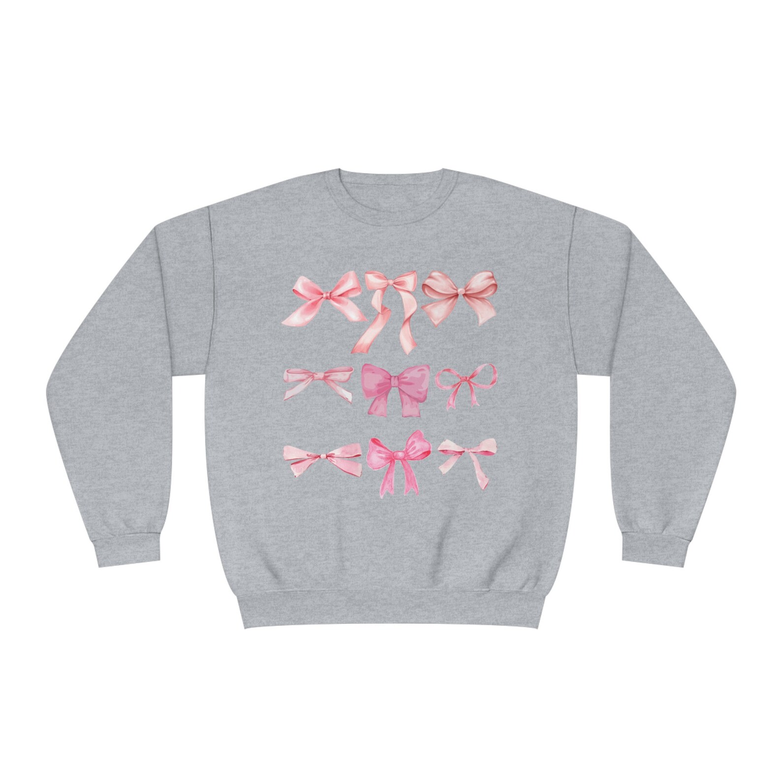 Trendy Cute Pink Coquette Bows Crewneck Aesthetic Ribbons, Women's ...