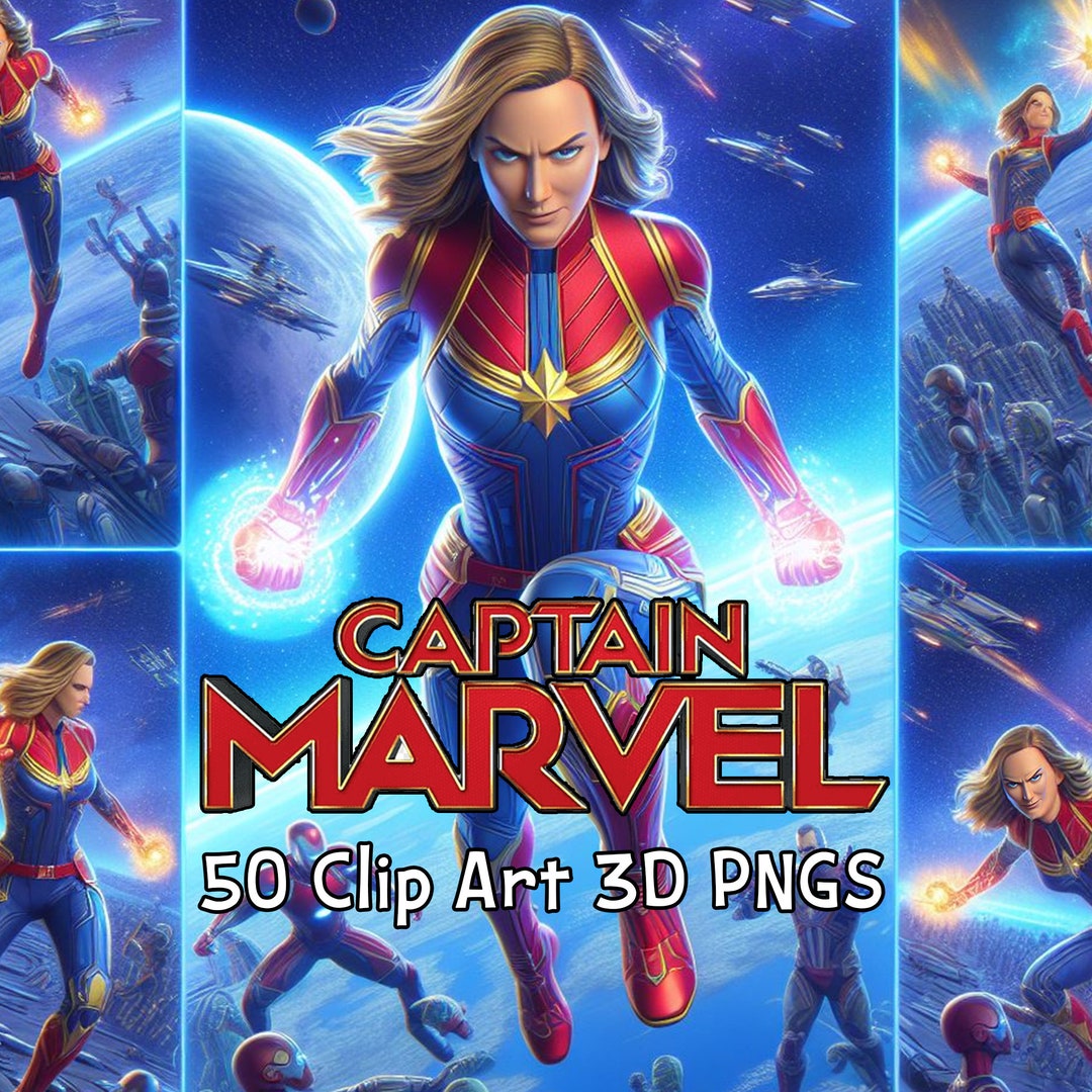 Captain Marvel Bundle PNG Super Hero Cricut Cut File PNG Clipart ...